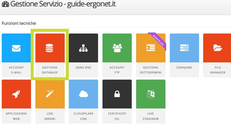 Abilitare o disabilitare accesso remoto al database
